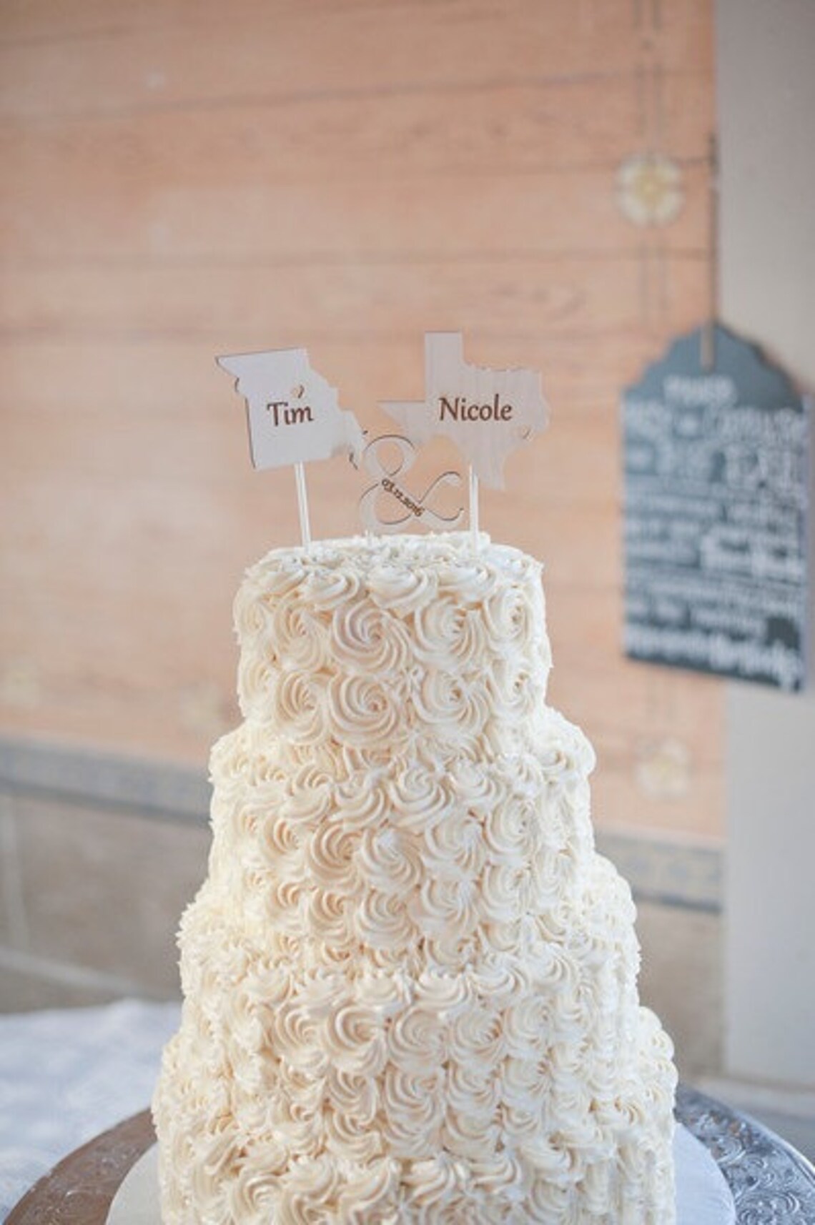 State Wedding Cake Toppers Country Cut Outs Ampersand | Etsy