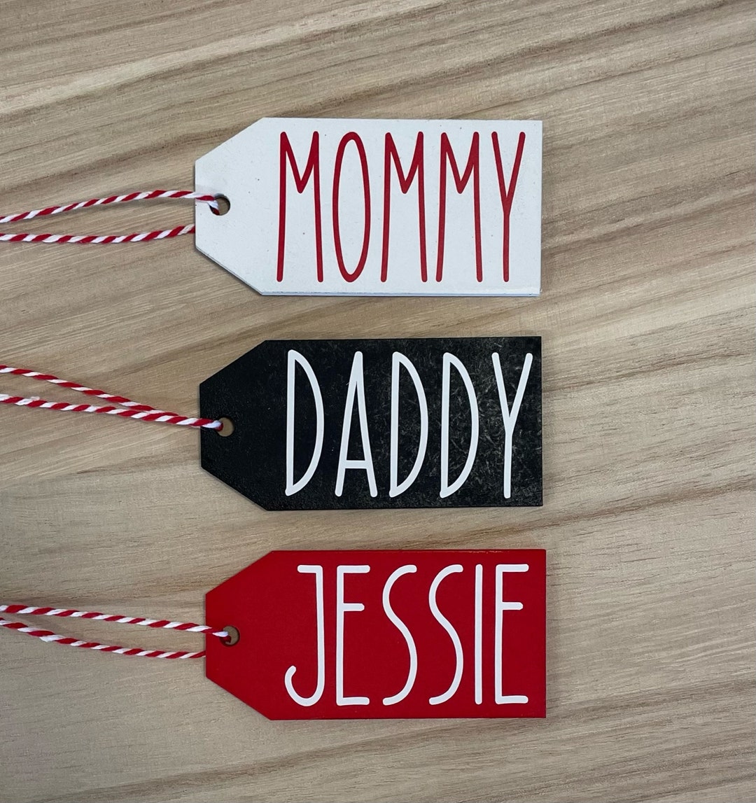Christmas Stocking Tags- Rae Dunn Style Font - Etsy