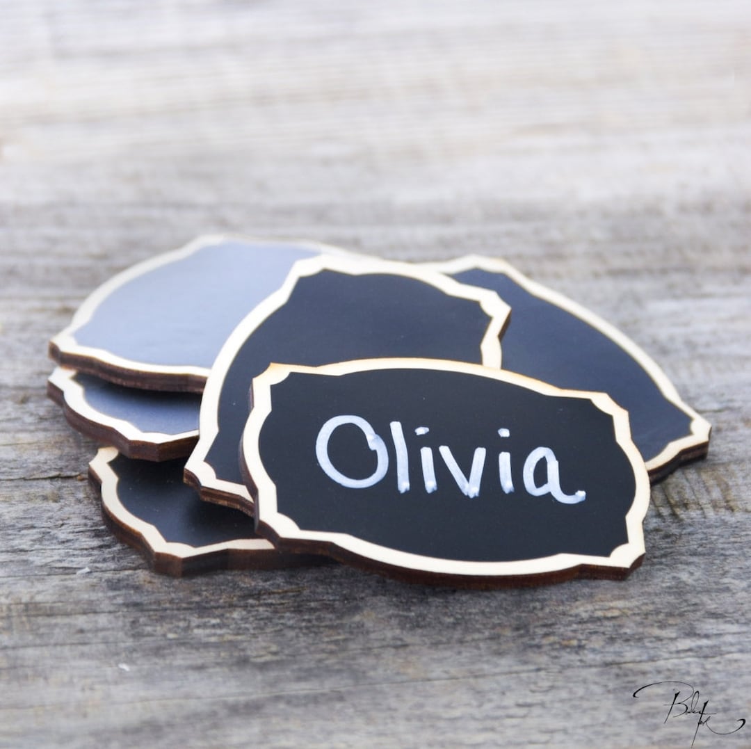 50 Reusable Chalkboard Name Tags: Magnetic Business Badges - Etsy