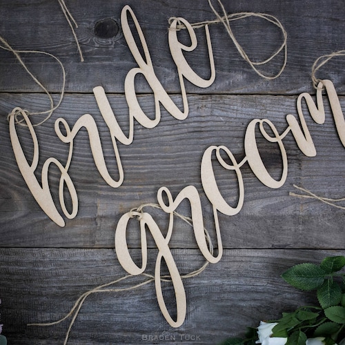 Bride and Groom Chair Signs Chair Sign Wedding Bride Groom - Etsy