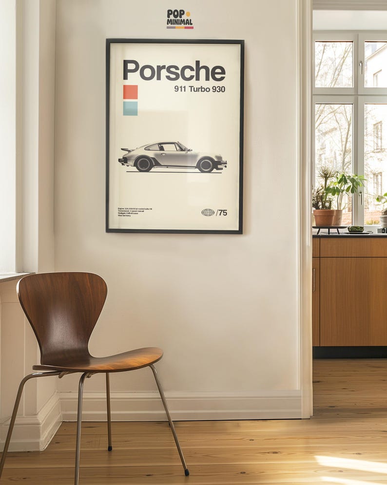 Porsche 911 Turbo 930 Poster Print Minimalist Car Print Decor - Etsy