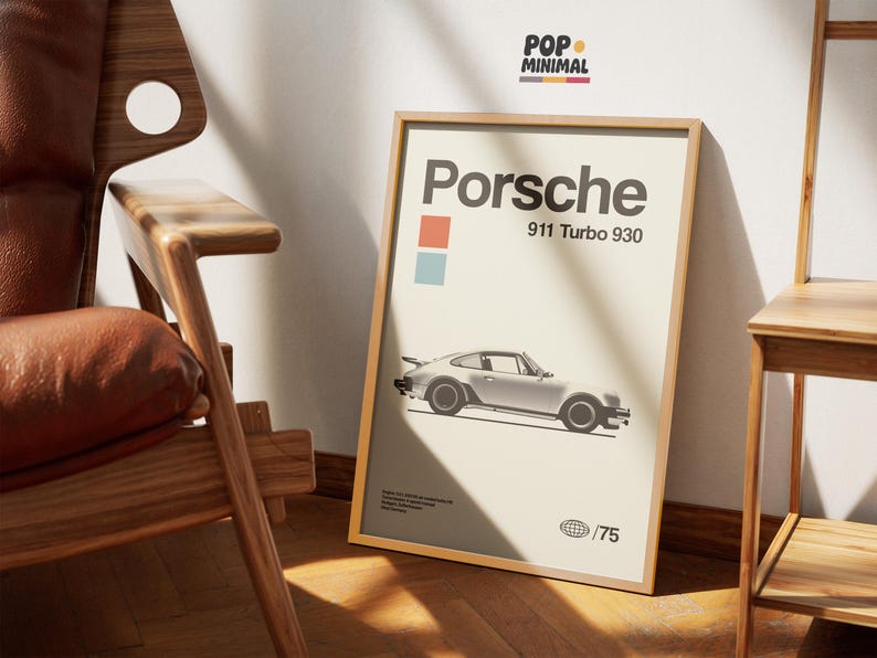 Porsche 911 Turbo 930 Poster Print Minimalist Car Print Decor - Etsy