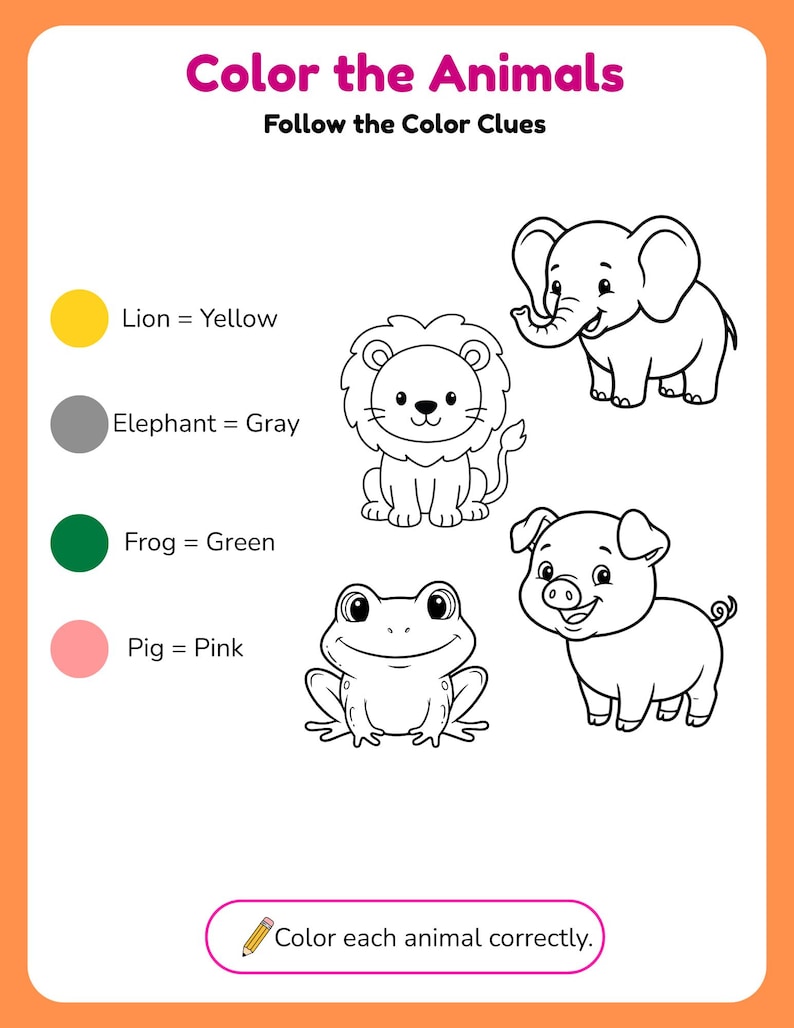 Animal Activity Book for Kids: Coloring, Tracing, Puzzles (printable ...