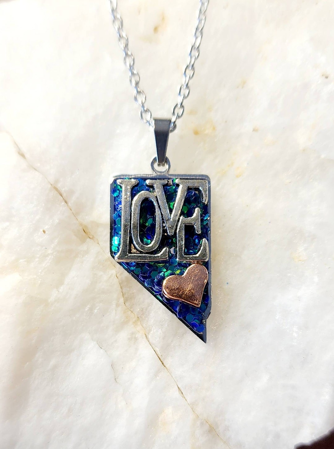 Nevada Necklace, Jewelry, Pendant, Stainless Steel - Etsy