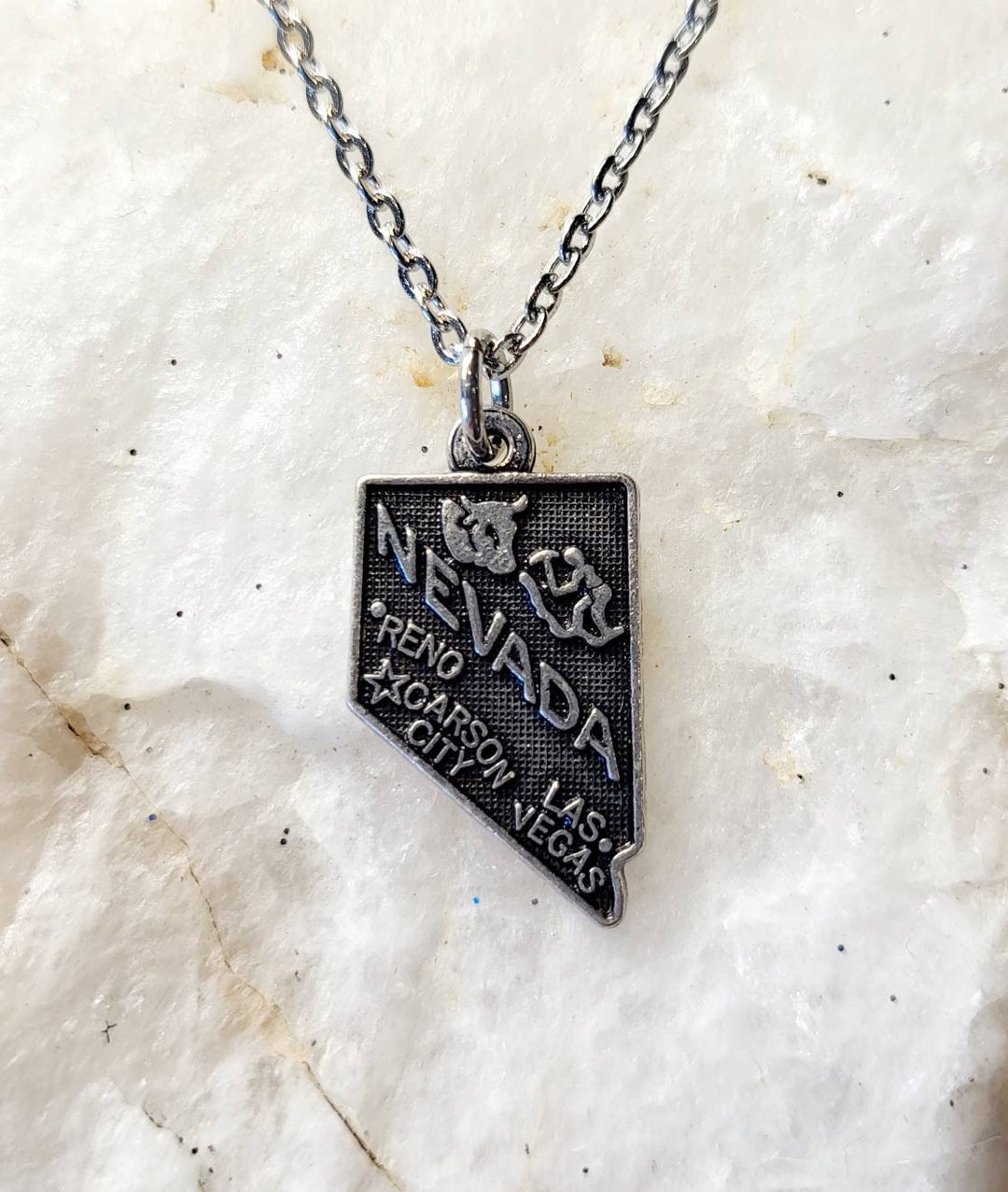 Nevada Necklace, Jewelry, Pendant. Stainless Steel - Etsy