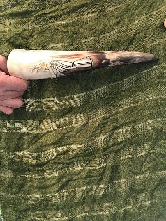Raven Viking Drinking Horn Order your custom carved drinking | Etsy
