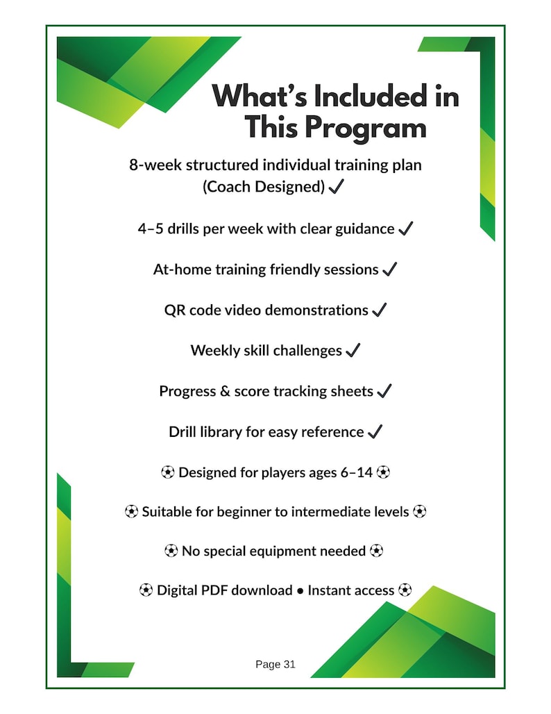 8-week Youth Soccer Training PDF | At-home Soccer Drills With Video ...