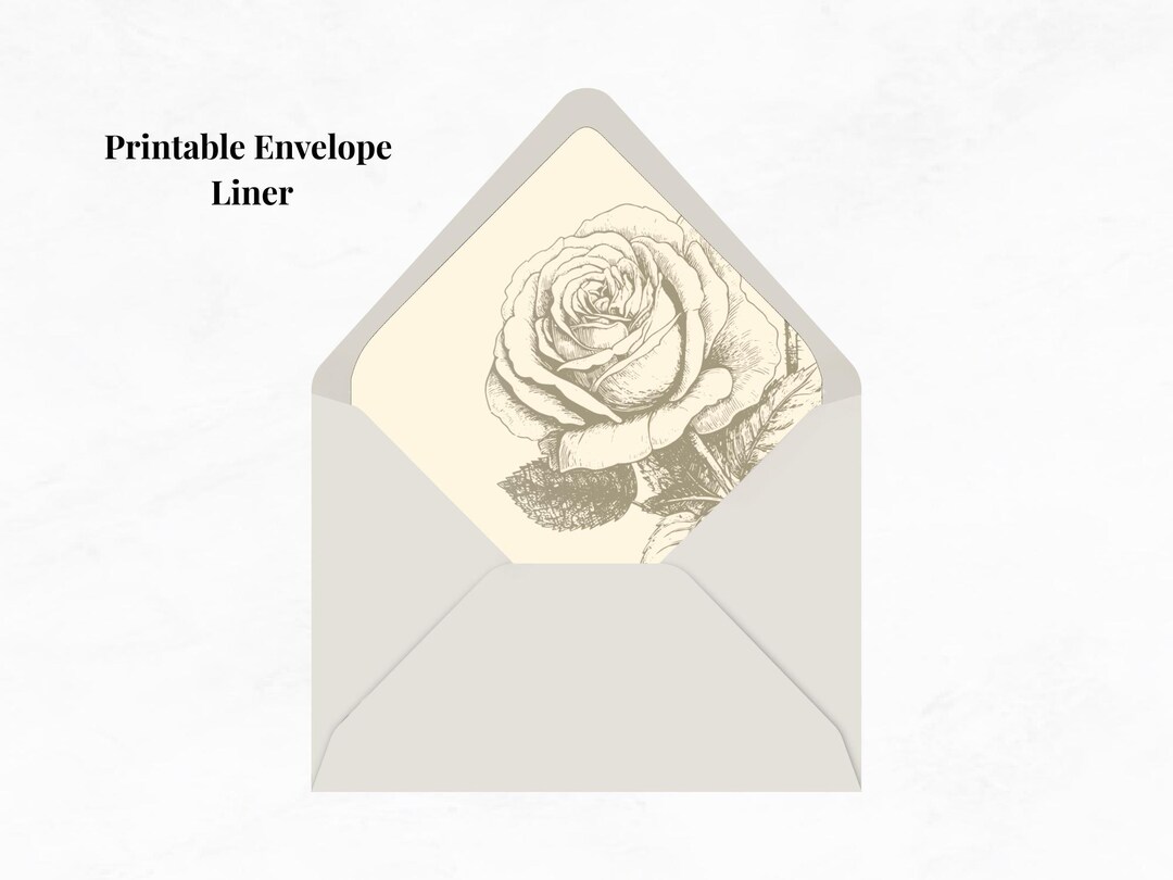 Vintage Rose Envelope Liner Printable | Multiple Envelope Sizes ...