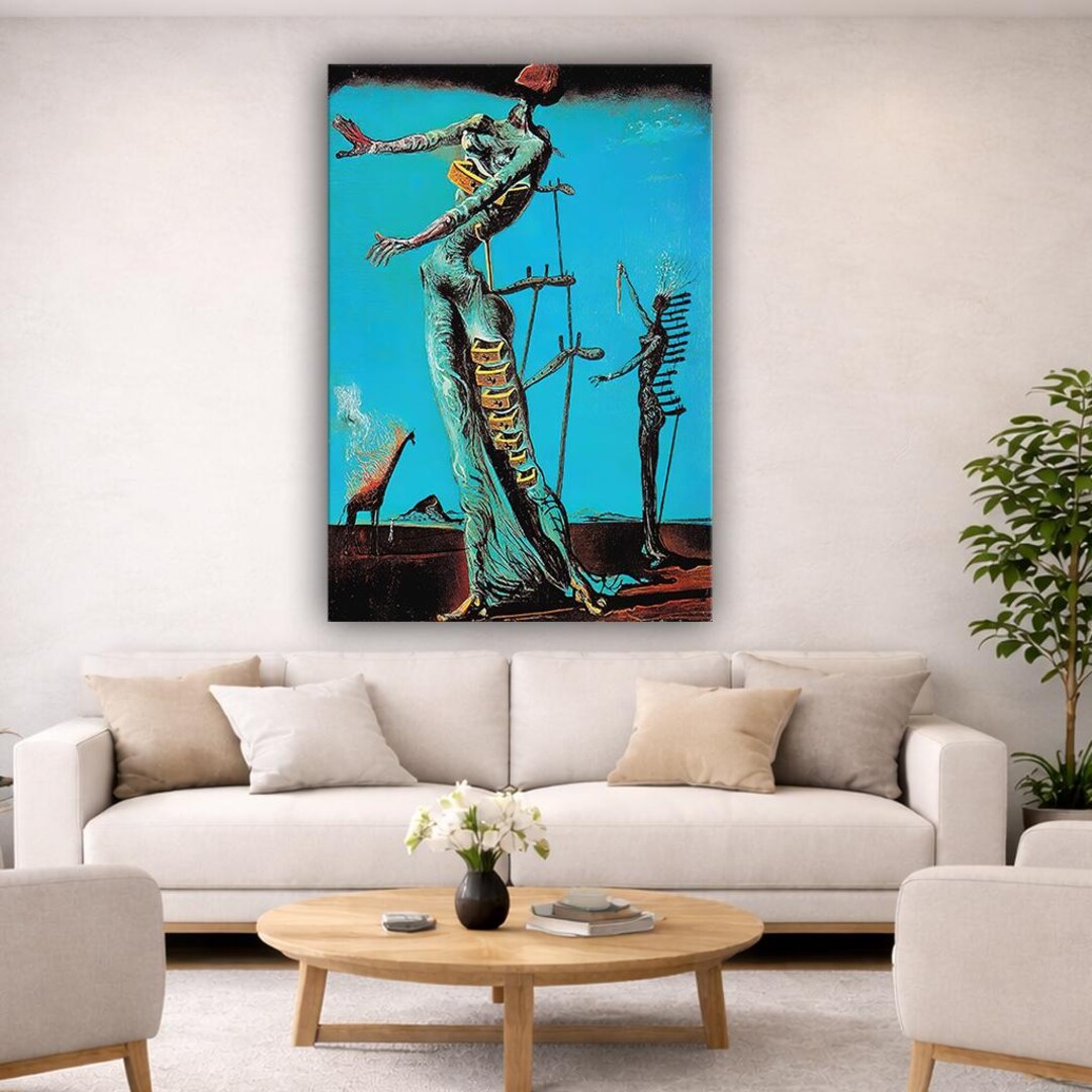 Salvador Dali the Burning Giraffe Canvas Wall Art Surrealist ...