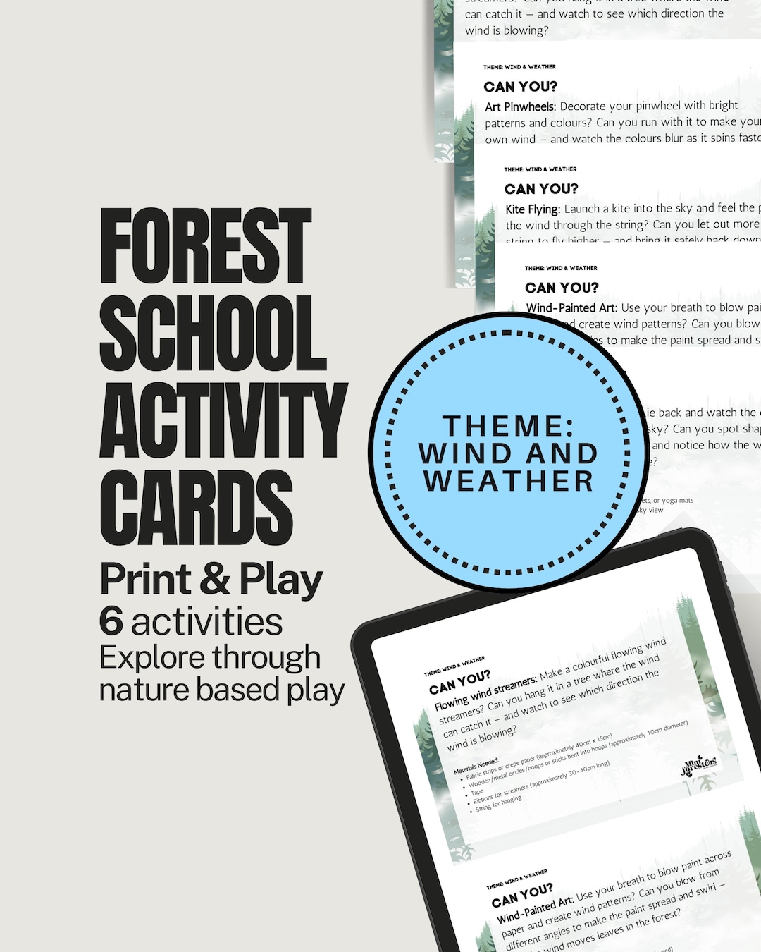 Forest School Activity – Wind & Weather Outdoor Pack for Kids 3–7 - Etsy