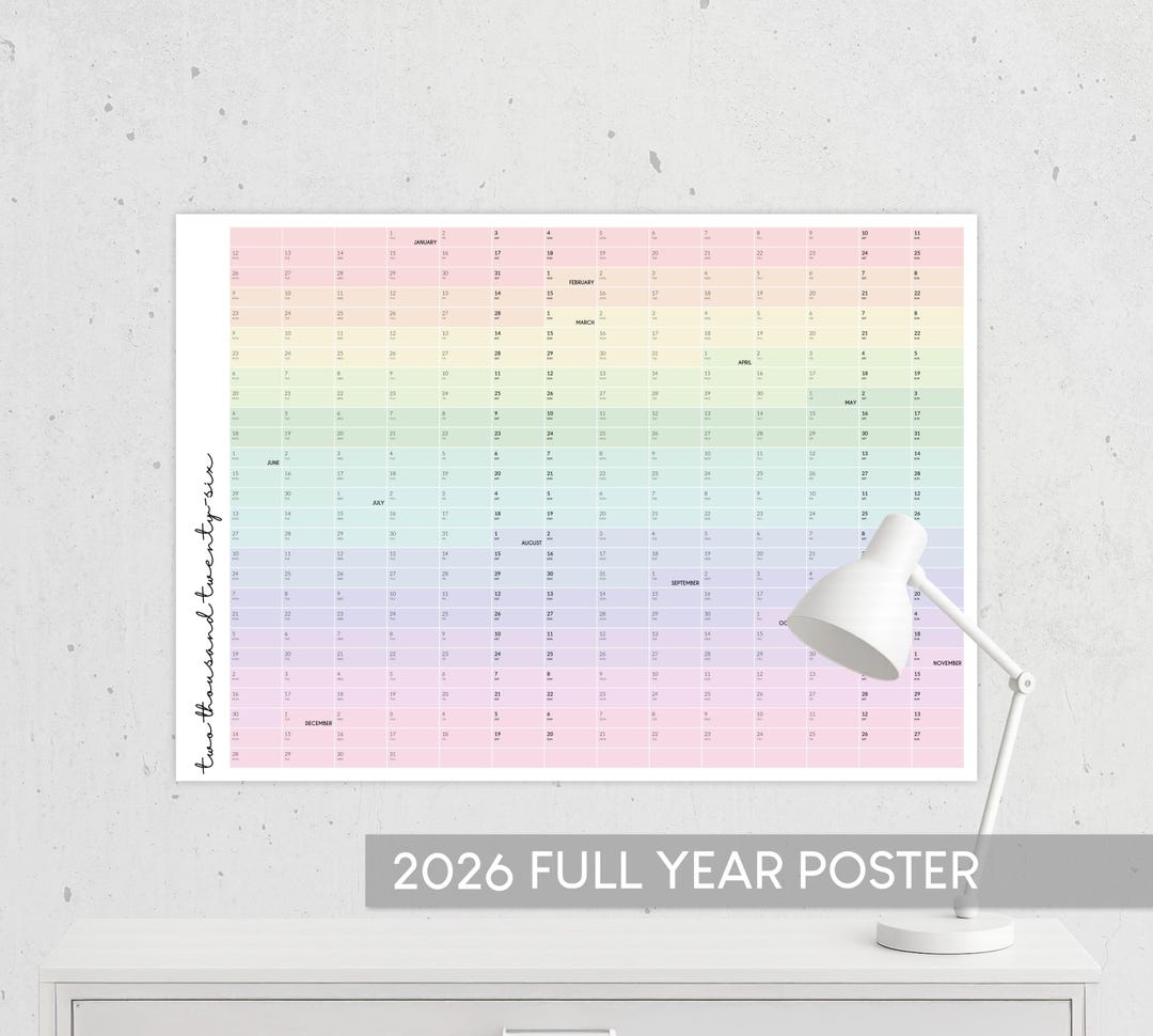 2026 Wall Calendar: Landscape Poster (PDF & JPG) - Etsy
