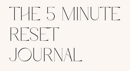 The 5 Minute Reset Journal - Etsy