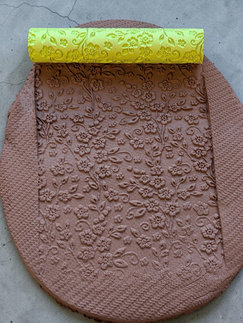 Flowers Texture Roller 001 | Clay Roller 1569 for Pottery & Polymer ...