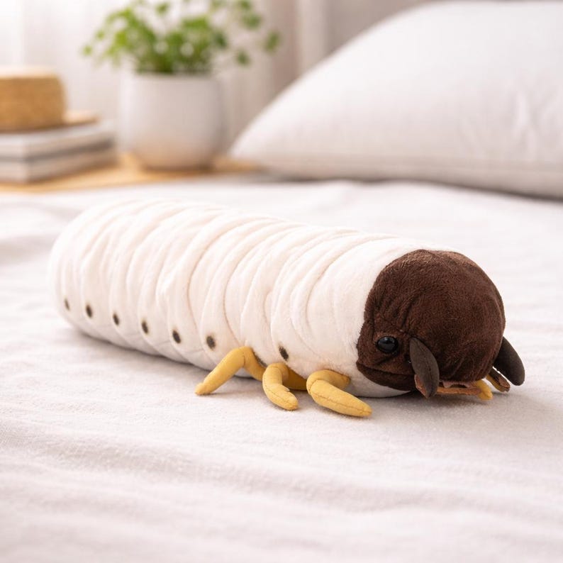 Baby Beetle Grub Plush Toy, Soft Bug Doll With Adorable Design - Etsy