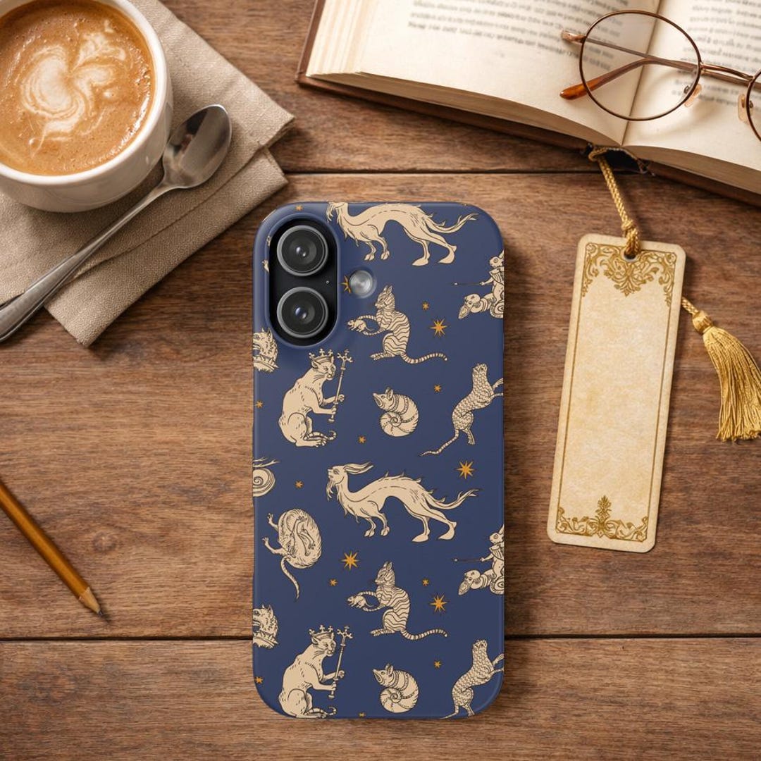 Medieval Cat Pattern Phone Case – Literary Celestial Art - Etsy