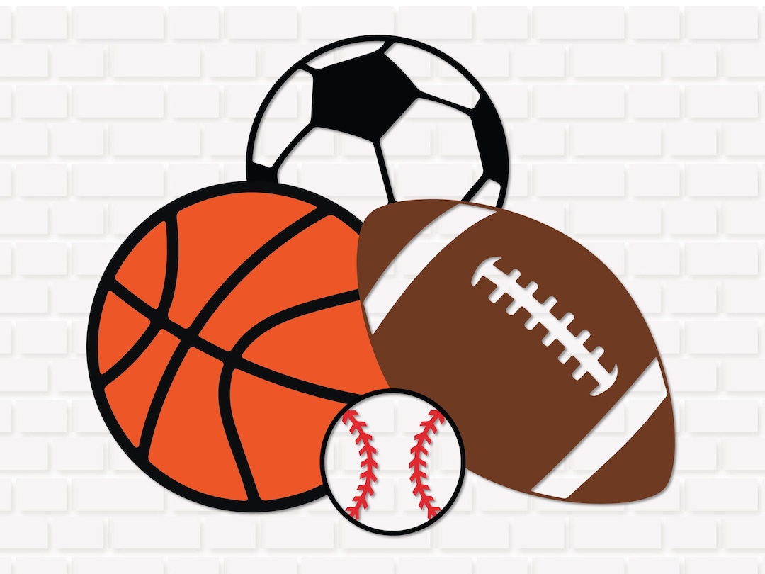 Sports Balls SVG PNG: Basketball Football Soccer Baseball - Cricut ...