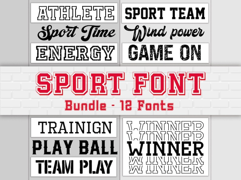 Sports Font SVG Bundle, 12 Varsity Style Fonts (digital Download) - Etsy