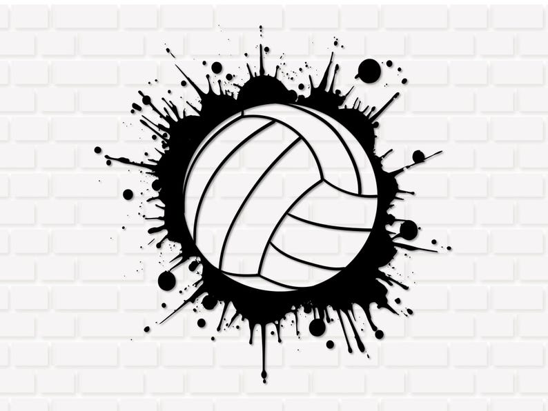 Volleyball Splash SVG PNG, Splatter Designs, Grunge Ink Volleyball ...