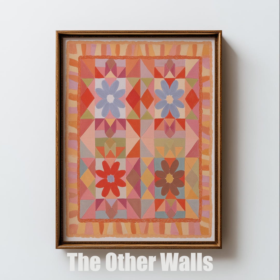 Sherbet Quilt Art Print | Watercolor Tapestry (digital Download) - Etsy