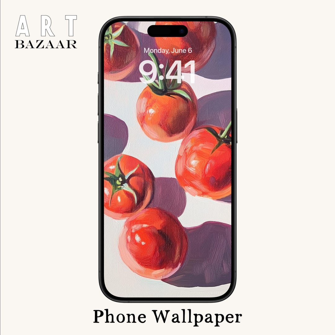 Tomatoes Phone Wallpaper, Watercolor iPhone Wallpaper, Samsung Galaxy ...
