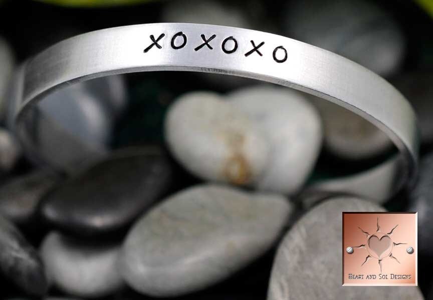 Valentine's Day Gift Personalized Bracelet Handstamped | Etsy