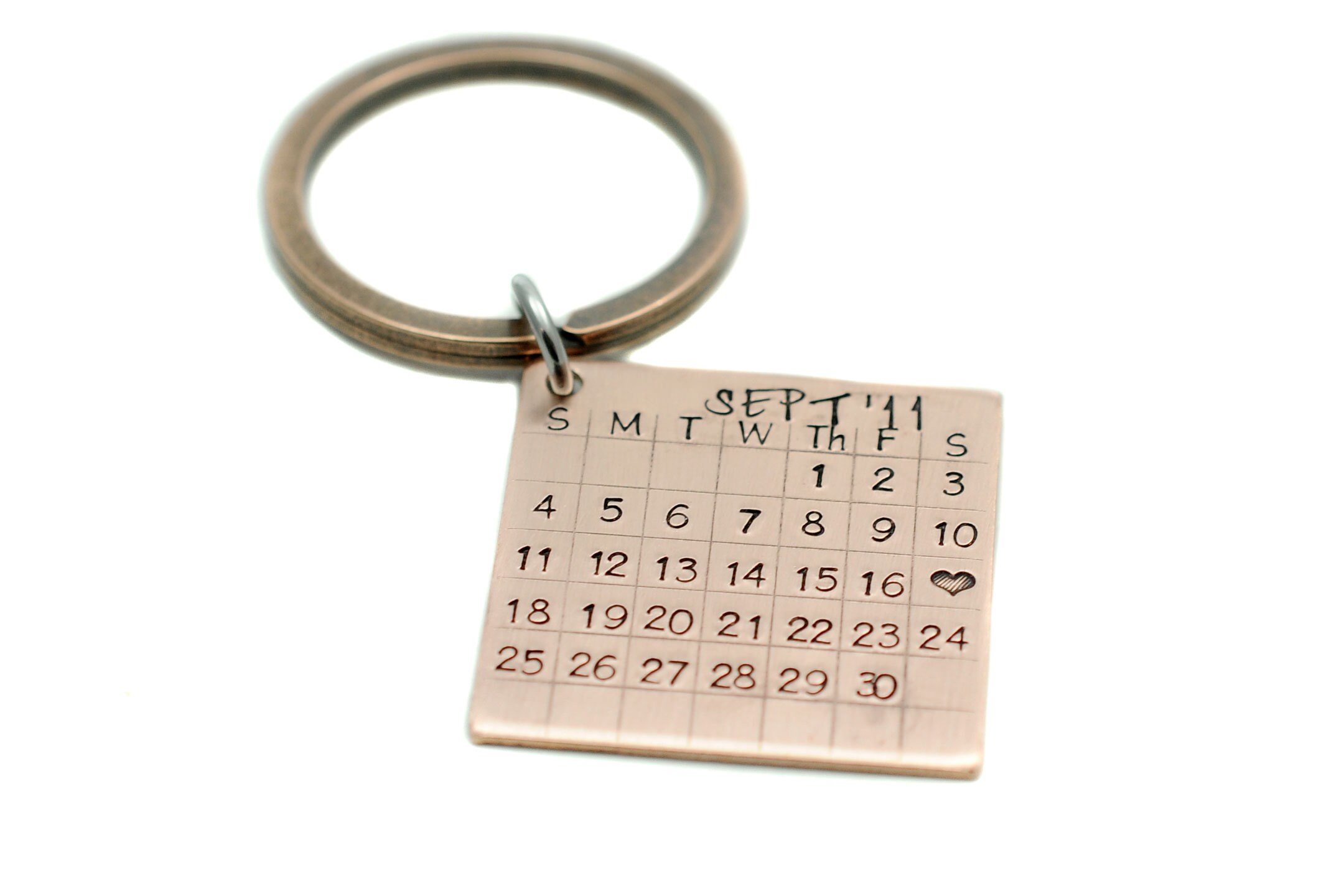 Calendar Keychain Personalized Keychain Hand Stamped Gift | Etsy