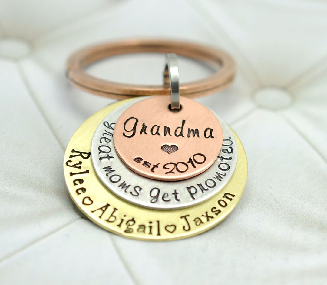 Custom Grandma Key Chain Great Mom's Get Promoted Mixed Metal Keychain ...