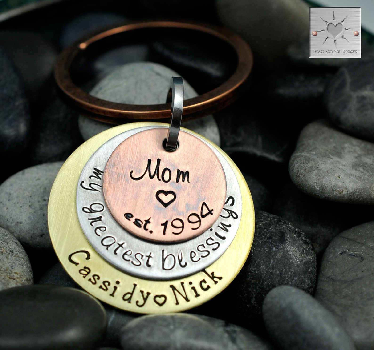 Mommy Keychain Custom Unisex Mixed Metal Keychain for Mom | Etsy
