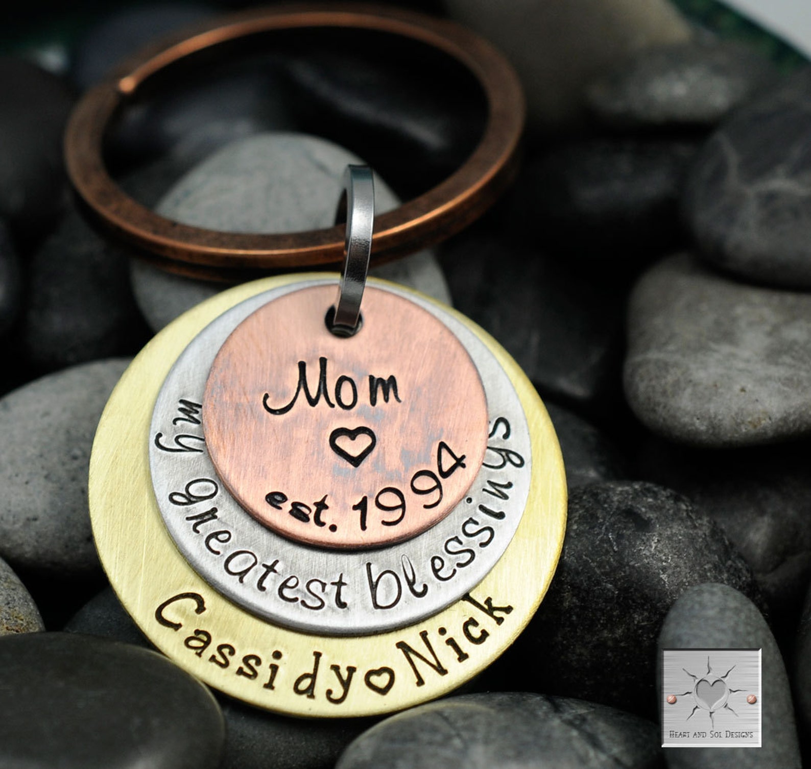 Mommy Keychain Custom Unisex Mixed Metal Keychain for Mom | Etsy