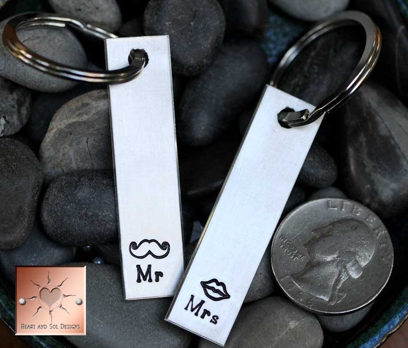 Personalized Keychains Mr and Mrs Key Chains Custom Hand - Etsy