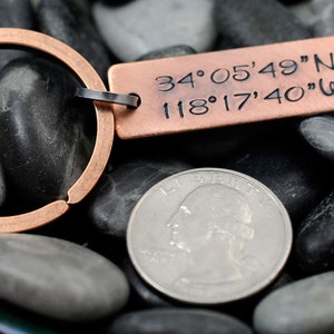 Personalized Keychain Latitude and Longitude Key Chain GPS - Etsy