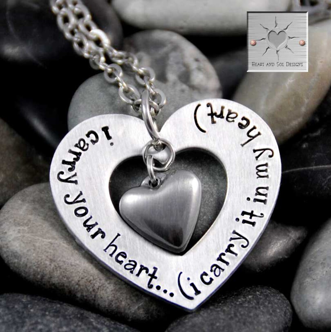 I Carry Your Heart I Carry It in My Heart Necklace Hand | Etsy