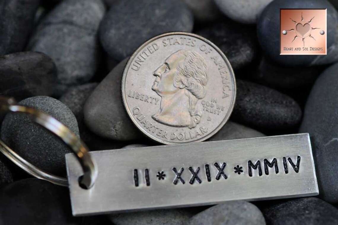 Roman Numeral Keychain Custom Personalized Key Chain - Etsy