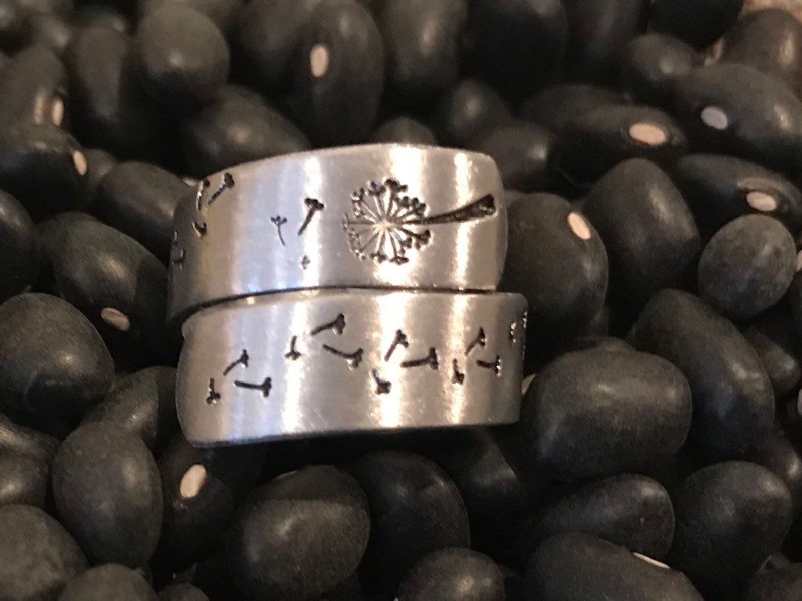 Custom Wrap Ring Dandelion Ring Hand Stamped Ring | Etsy