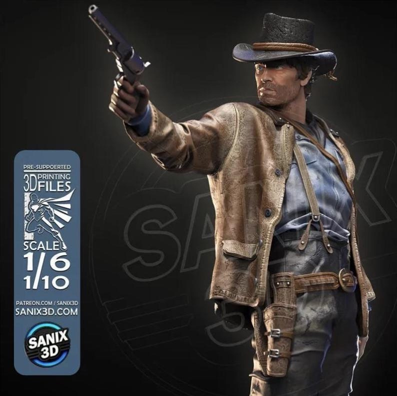 Arthur Morgan Resin Statue | 1/6-1/12 Scale, Hand-painted Fan Art - Etsy