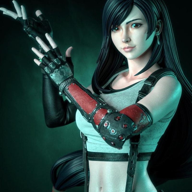 Painted Tifa Figure - Etsy