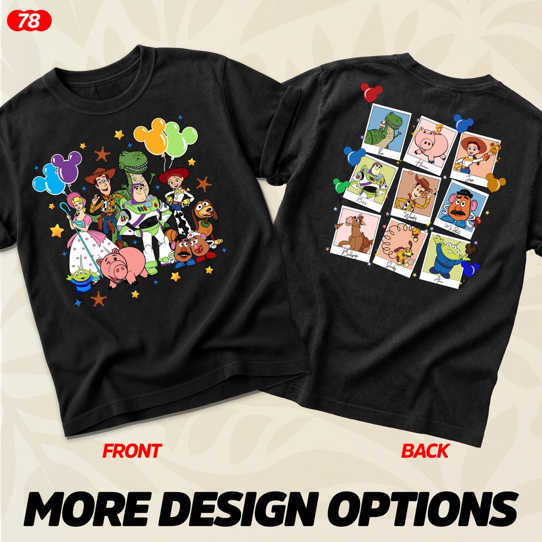 Toy Story Portrait Grid Shirt, Toy Story Front and Back Shirt, Toy ...