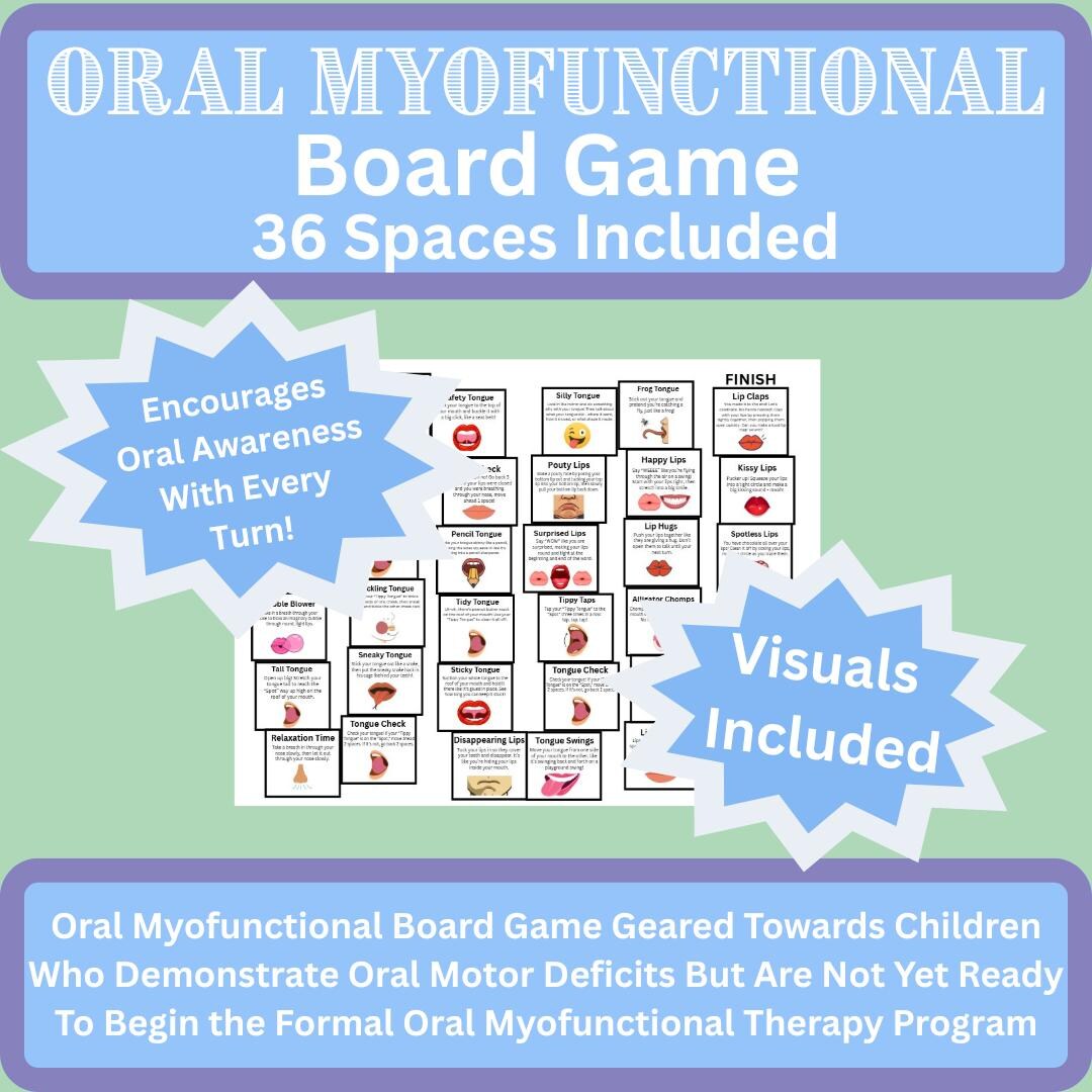 Oral Myofunctional Board Game | Oral Motor Activities for Speech ...