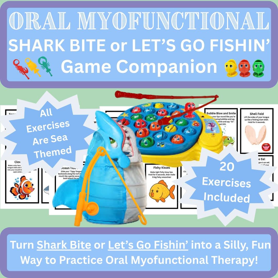 Oral Motor Game Companion | Shark Bite & Let's Go Fishin' (digital ...