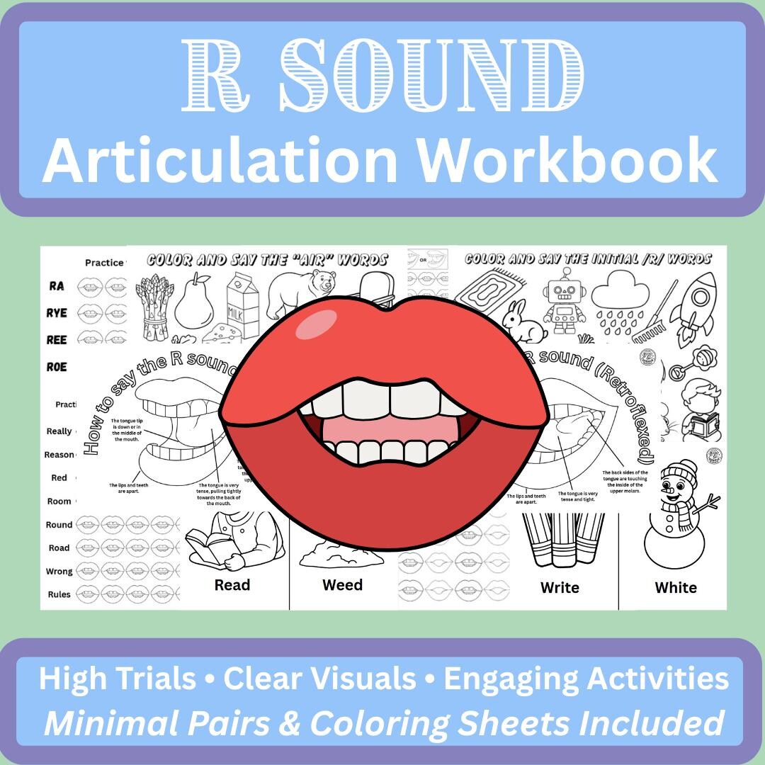R Sound Articulation Workbook | Prevocalic R, Vocalic R, R Blends | R ...
