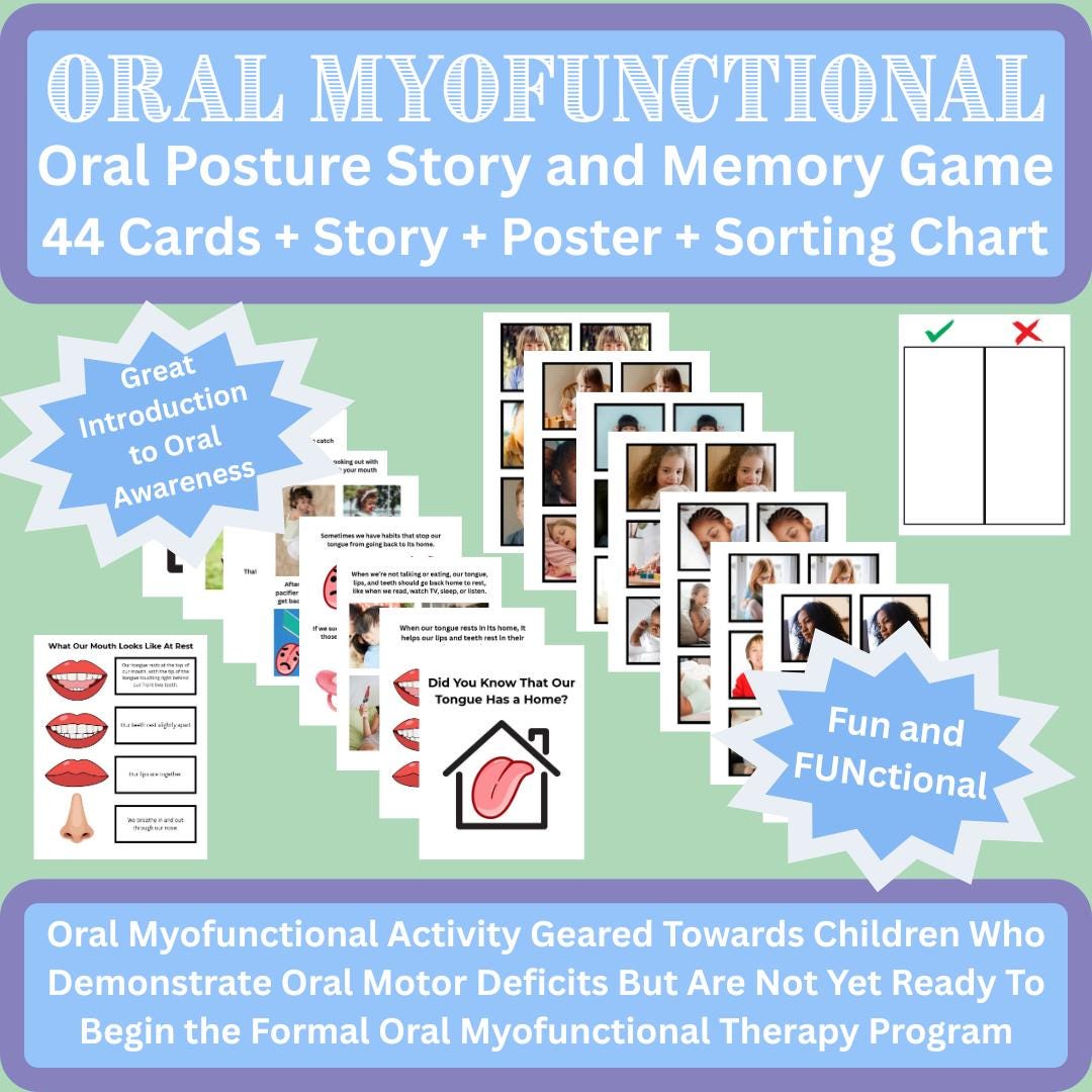 Oral Myofunctional Therapy Memory Game | Oral Resting Posture | Mouth ...