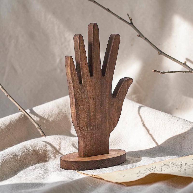 Wooden Hand Ring Holder – Jewelry Display Stand for Rings and ...
