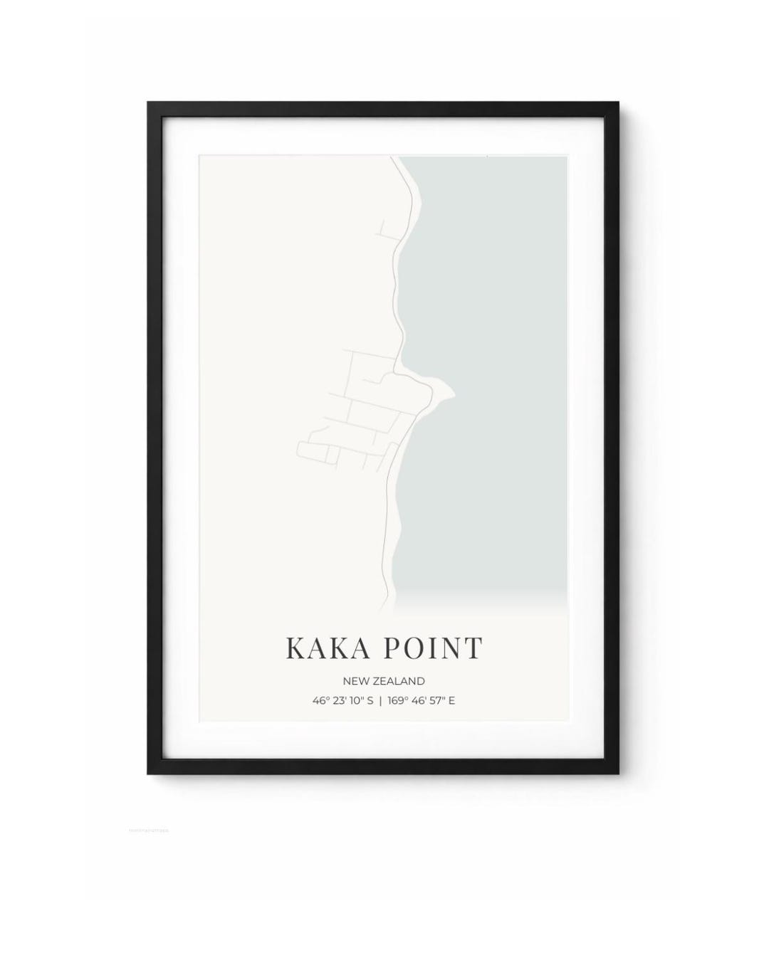 Kaka Point New Zealand Map | Minimalist Town Map | NZ Wall Art ...