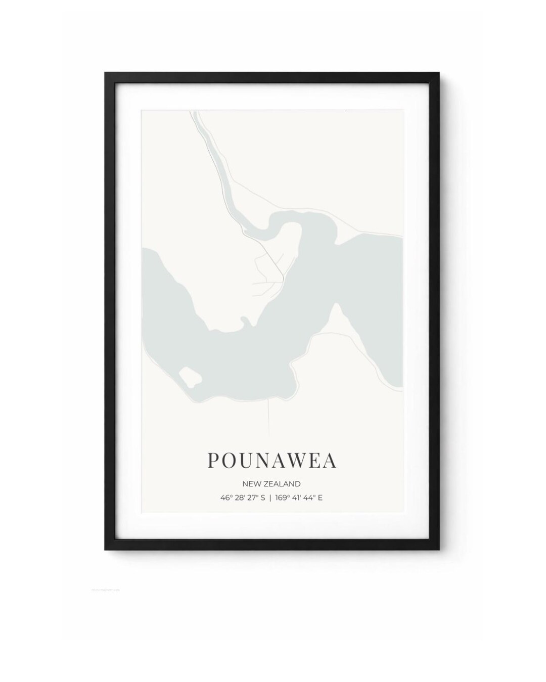 Pounawea New Zealand New Zealand Map | Minimalist Town Map | NZ Wall ...
