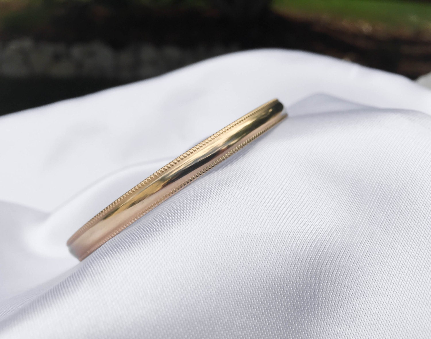 Gold Bangle, Classic Elegant Pattern, Custom Engraving Available - Etsy
