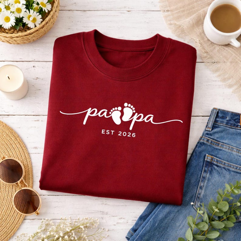 Mom Est 2026 SVG | Dad Est 2026 SVG | Baby Footprints Shirt Design ...