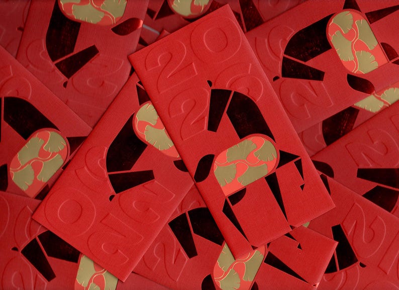 2026 Lunar New Year Red Envelopes | Geometric Horse Design I (10 PCS ...
