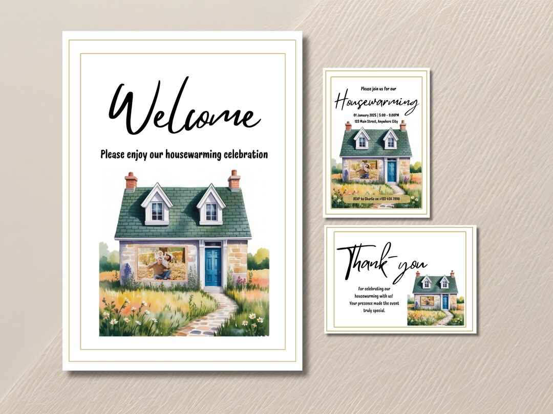 Cottagecore Invitation Bundle | Editable Canva Template Set | Invite ...
