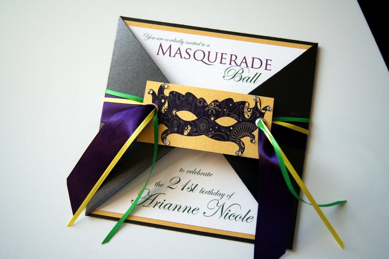 Arianne's Masquerade Ball Custom Invitation Suite Sample - Etsy