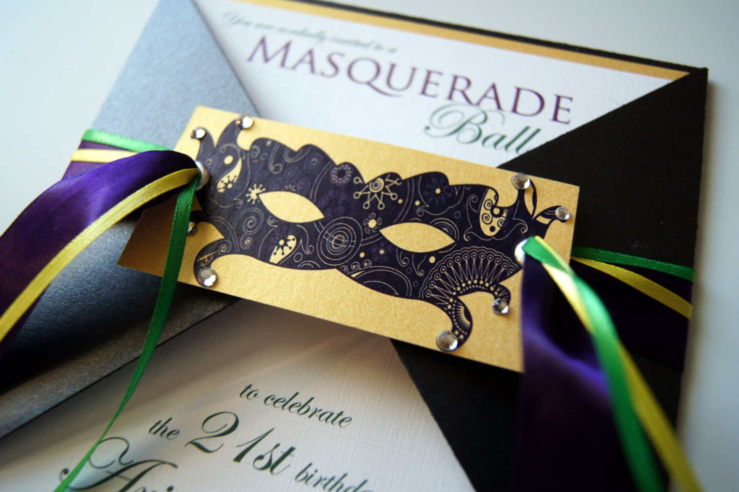 Arianne's Masquerade Ball Custom Invitation Suite Sample - Etsy